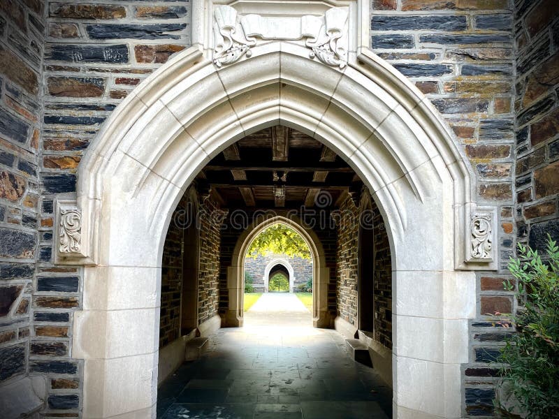 Arches Lined Up in a Stone Wall Stock Image - Image of street, alley ...