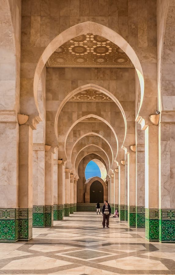 Arab Arches In The Hassan II Mosque In Morocco Stock Image - Image of ...