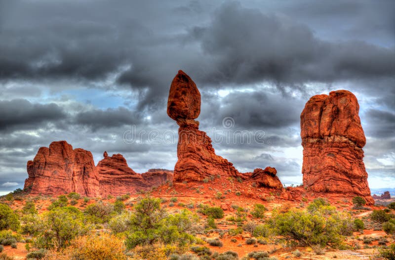 Arches National Park Balanced Rock in Utah USA Stock Photo - Image of ...