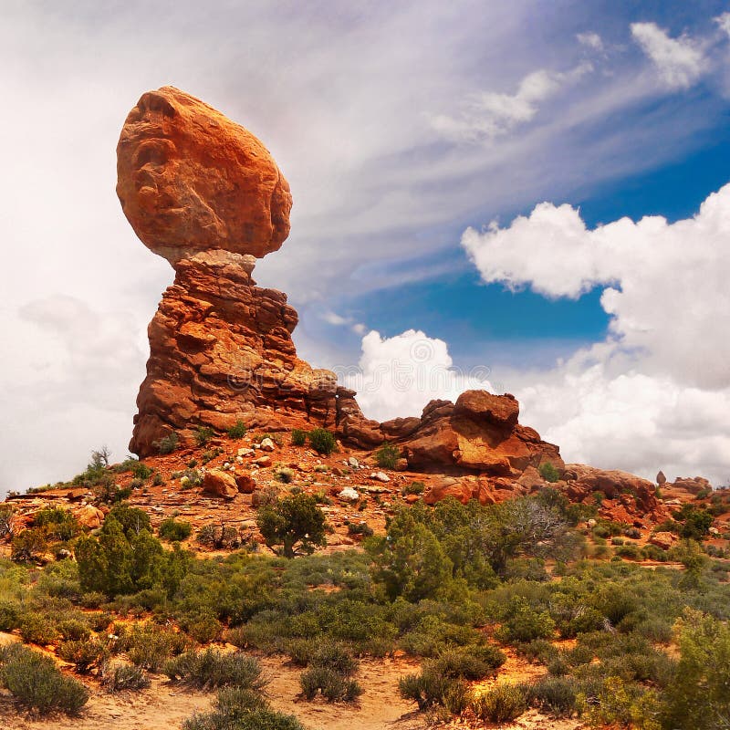 Arches National Park, Balanced Rock, Utah, USA Stock Image - Image of ...