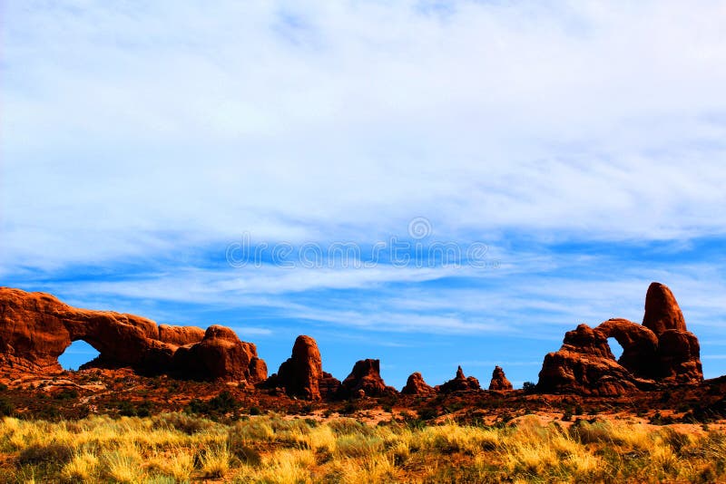 Arches National Park Moab Utah Rock Bluffs Stock Photo - Image of ...