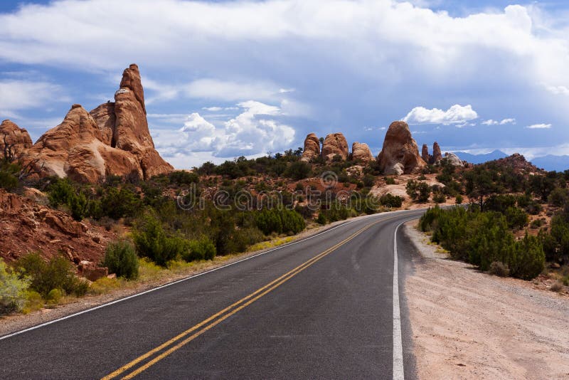 Arches National Park Road stock photo. Image of sandstone - 17082108