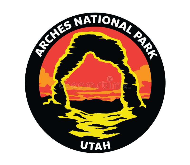 Arches National Park Utah Vector Logo Stock Vector - Illustration of ...