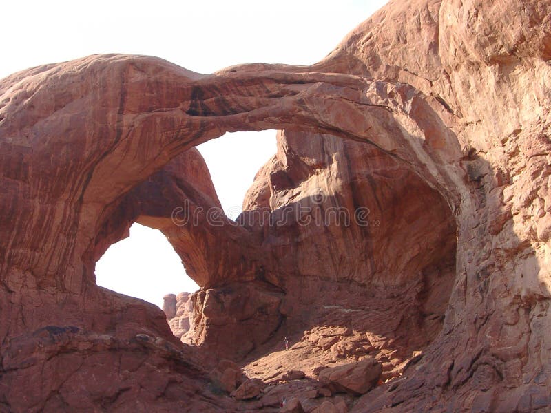 Double Arch at Arches National Park Stock Image - Image of desert ...