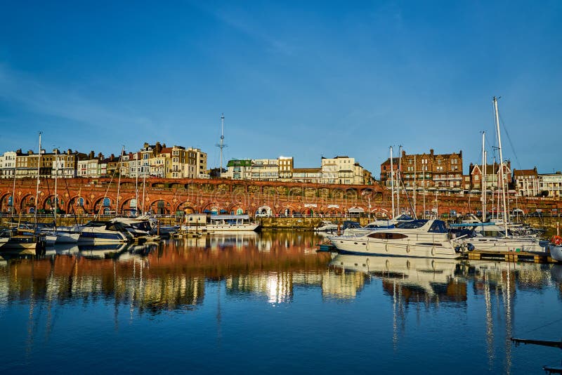 The Arches of Ramsgate Royal Harbour Stock Image - Image of blue, brick ...