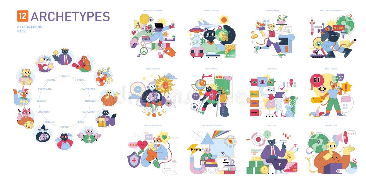 Distinct Archetypes Stock Illustrations – 7 Distinct Archetypes Stock ...
