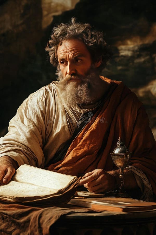Archimedes Engaged in Scientific Inquiry in Ancient Greece with Scrolls ...
