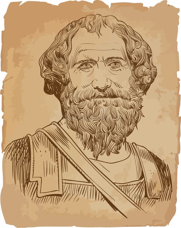 Archimedes Line Art Portrait, Vector Stock Vector - Illustration of ...