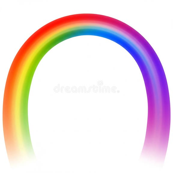 An Arching, Digitally Created Rainbow Features a Smooth Gradient of ...