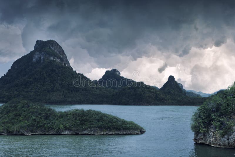 Archipelago with Dramatic Sky Stock Image - Image of relax, landscape ...