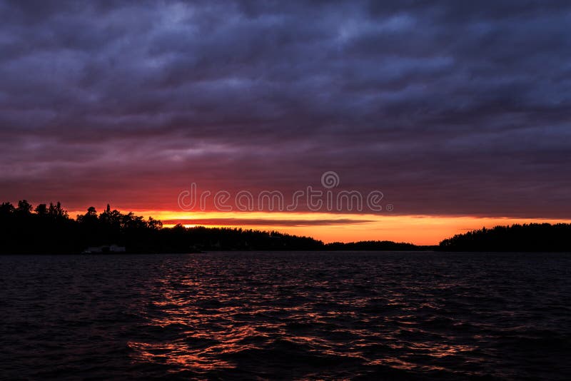 Archipelago sunset stock photo. Image of dusk, sunset - 45041074