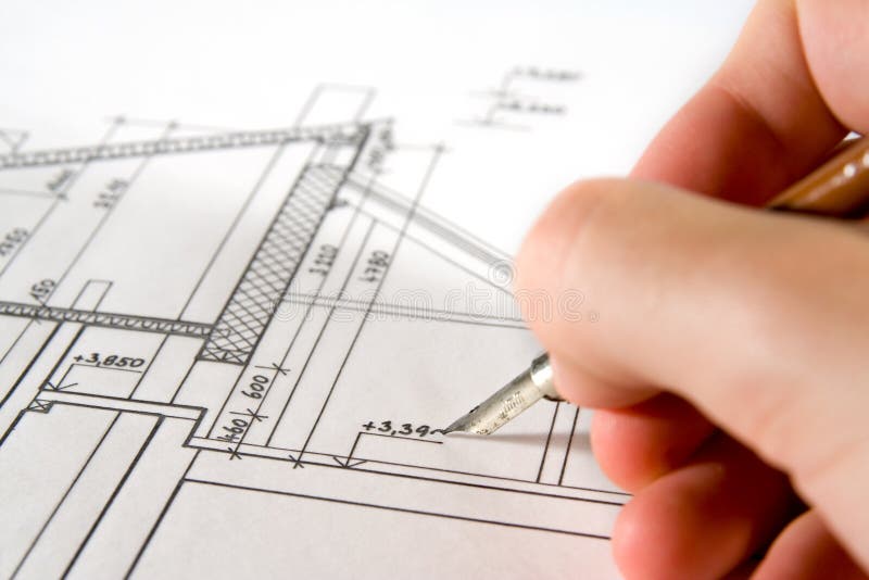 Architect with blueprint stock photo. Image of student - 2617304