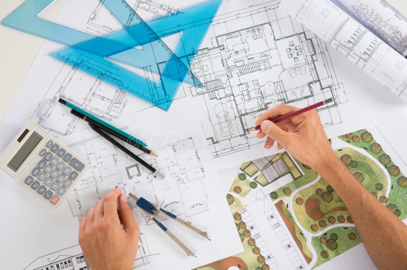 Architect with Blueprints stock image. Image of blueprint - 34803309 Architect with Blueprints stock image. Image of blueprint - 34803309