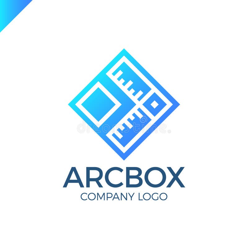 Architect Box, Ruler and Arrow, Vector Logo Template Stock Vector ...