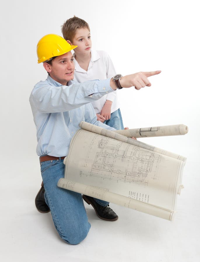 Architect and boy stock photo. Image of industry, engineer - 46925910