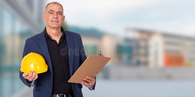 Architect or Builder with Plans Stock Image - Image of design ...