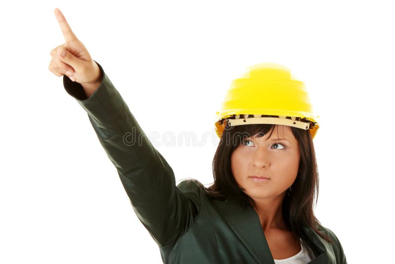 Architect or Builder Wearing a Yellow Hart Hat Stock Image - Image of ...