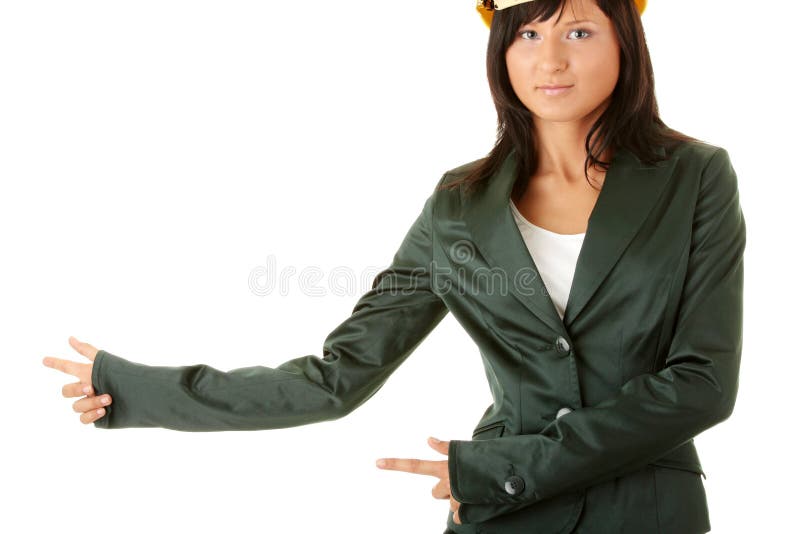 Architect or Builder Wearing a Yellow Hart Hat Stock Image - Image of ...