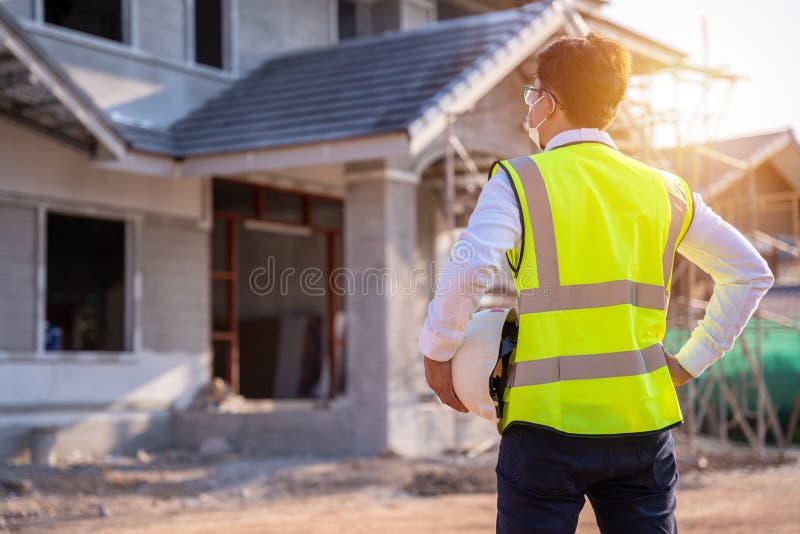 Architect or Building Inspector. Engineer at Construction Site Check ...