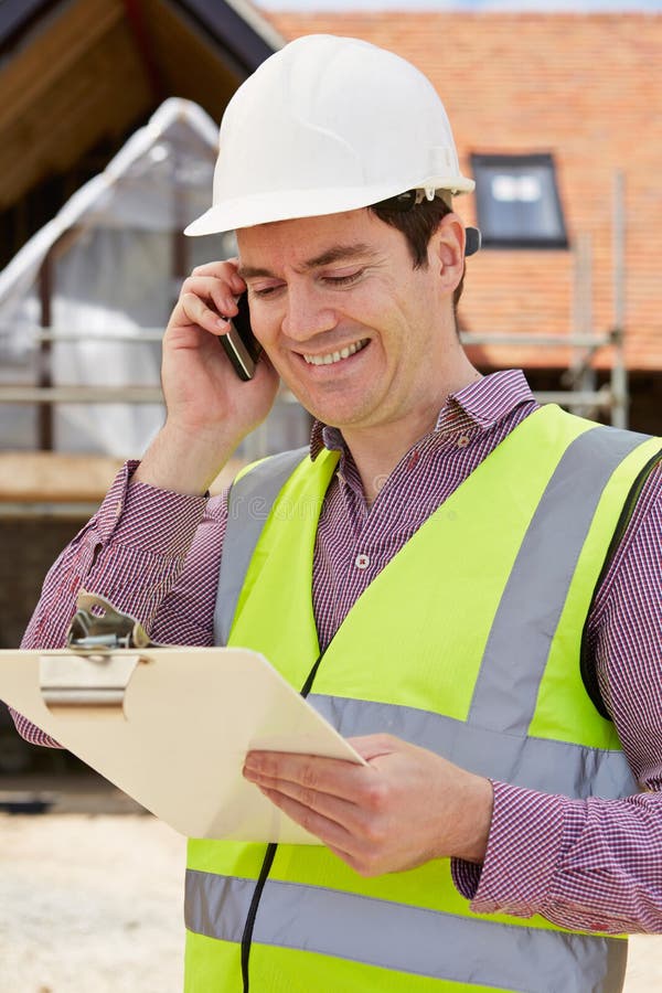 Architect on Building Site Using Mobile Phone Stock Photo - Image of ... Architect on Building Site Using Mobile Phone Stock Photo - Image of ...