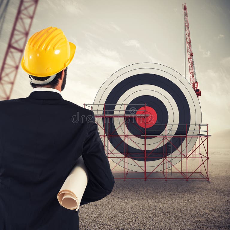 Architect Builds a Business Target . Mixed Media Stock Photo - Image of ...