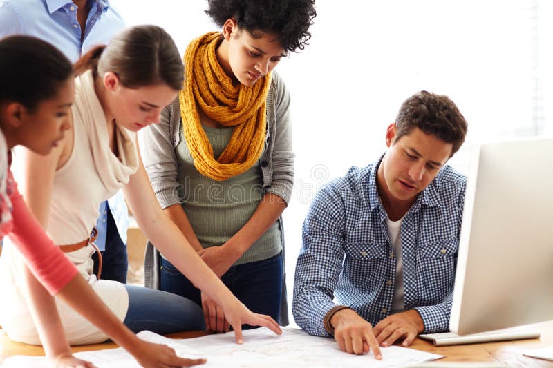 Architect, Business People and Team with Blueprint in Office for ...