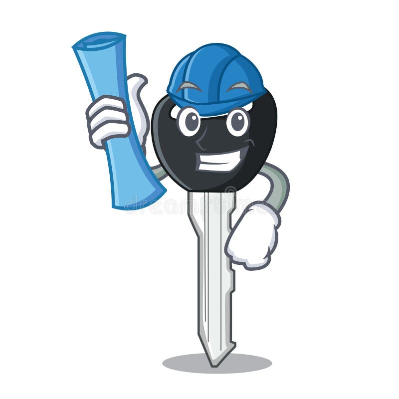 Architect Car Key with Remote Cartoon Control Stock Vector ...