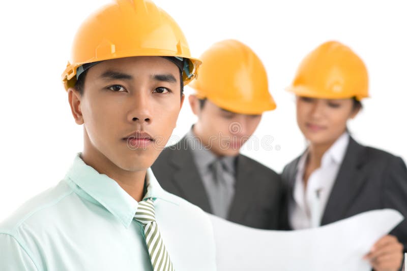 Construction Team Discussing Stock Image - Image of corporate, male ...