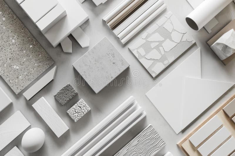 Architect Choosing White and Grey Tiles Samples for House Renovation ...