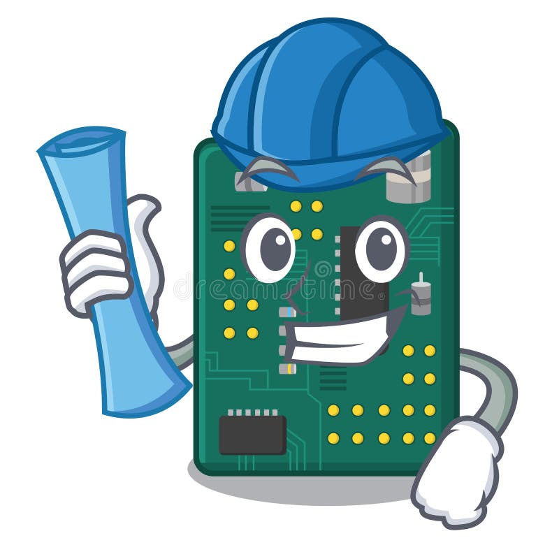 Architect Circuit Board Pcb in Cartoon Shape Stock Vector ...