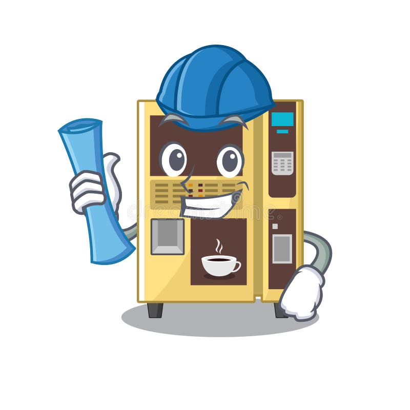 Architect Coffee Vending Machine with Cartoon Shape Stock Vector ...