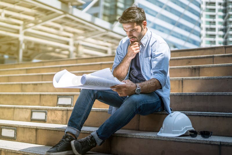 Architects Working on the Offsite Work, Architect, Looking at the ...