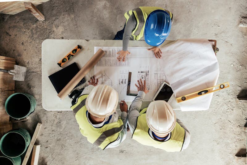 Architect, Construction Worker and Men with Tablet, Contractor Team and ...
