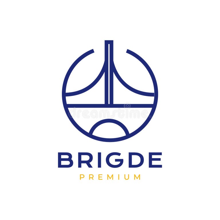 Architect Construction Bridge Lake River Circle Modern Minimalist Logo ...