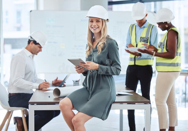 Architect, Construction Worker and Men with Tablet, Contractor Team and ...