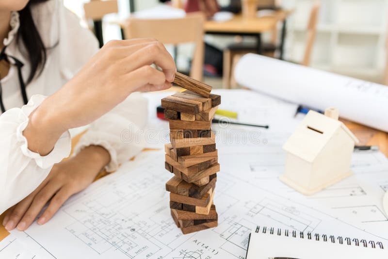 Architect Construction Engineer on Hard Project. Stock Photo - Image of ...