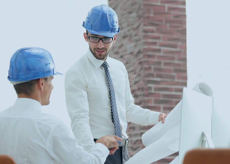 Architect and Construction Foreman To Discuss a New Project Stock Photo ...