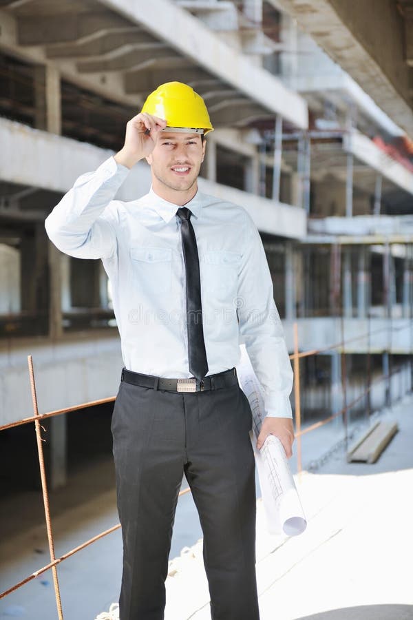 Architect On Construction Site Stock Image - Image of company ...