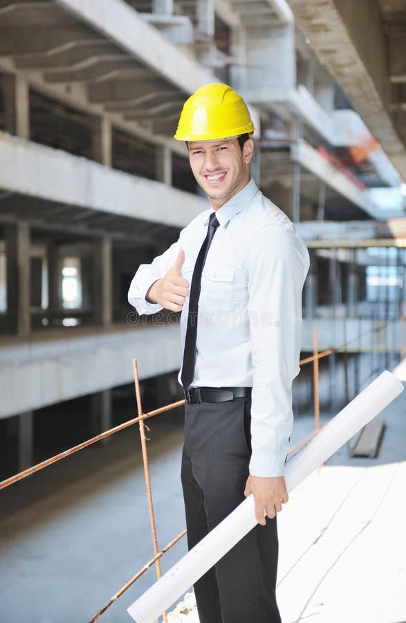 Architect on Construction Site Stock Photo - Image of industry, manager ...