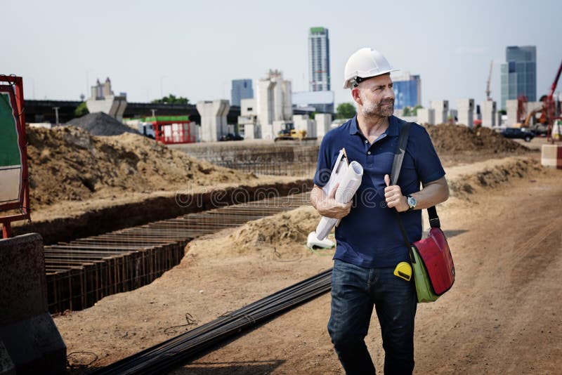 Architect Construction Site Planning Working Concept Stock Image ...