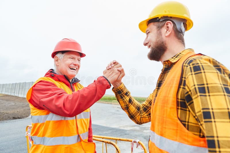 Handshake between Worker and Woman Stock Photo - Image of hands, hand ...