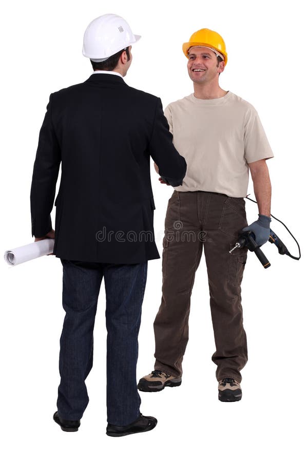 Architect and Construction Worker Stock Photo - Image of install ...