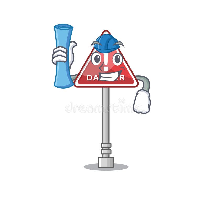 Architect Danger Cartoon Isolated in the Character Stock Vector ...
