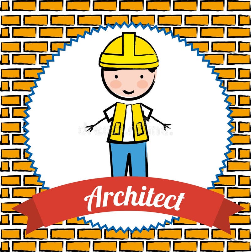 Architect Cartoon Icon. Work in Progress Design. Vector Graphic Stock ... Architect Cartoon Icon. Work in Progress Design. Vector Graphic Stock ...