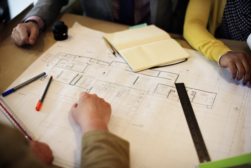 Architect Design Project Meeting Discussion Concept Stock Image - Image ...