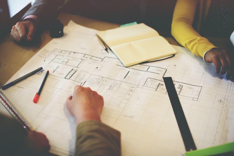 Architect Design Project Meeting Discussion Concept Stock Image - Image ...