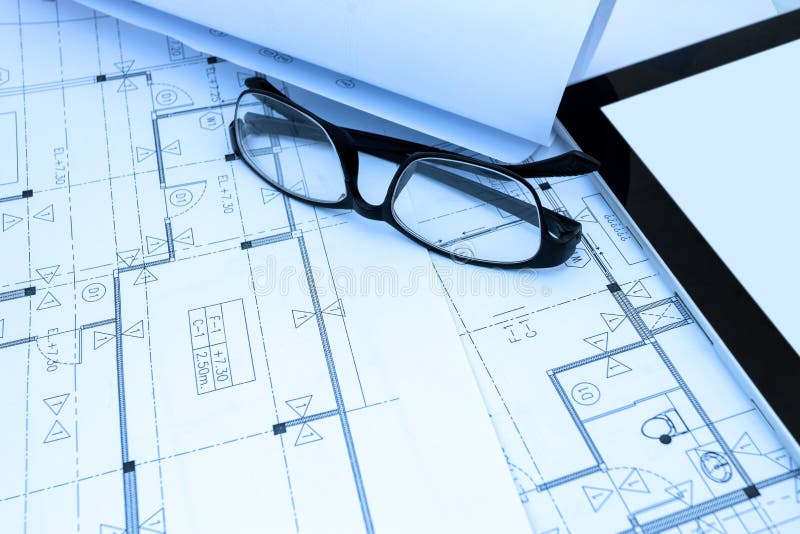 Architect Design Working Drawing Sketch Plans Blueprints in Architect ...