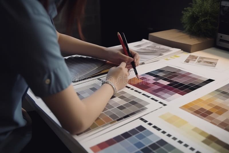 Architect Designer Interior Creative Working Hand. Generative AI Stock ...