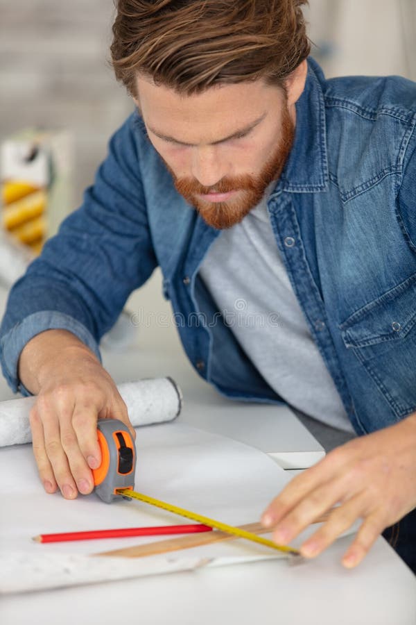 Architect Designing House for Client Stock Image - Image of desk ...