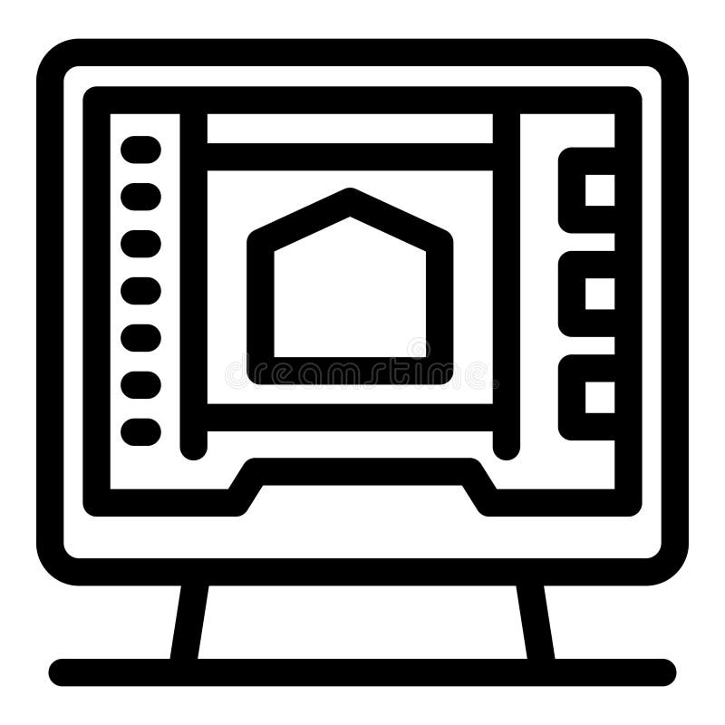 Architect Designing Modern House on Computer Software Stock Vector ...